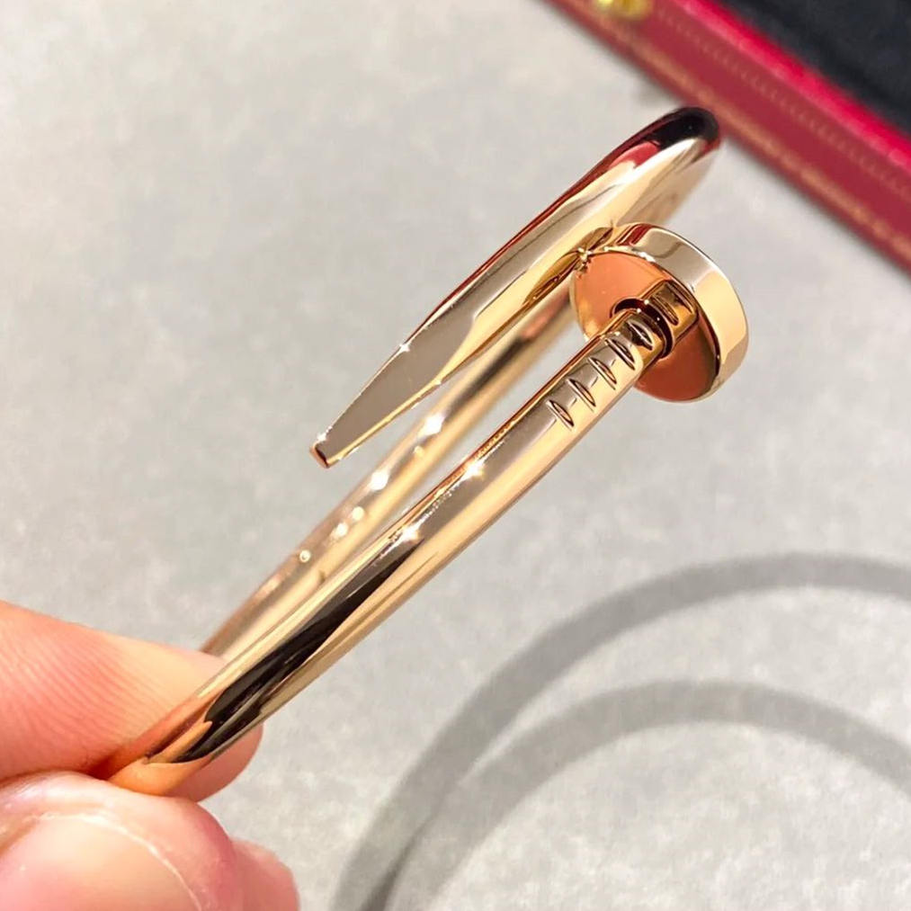 Cartier Nail Head Bracelet Diamonds Dupe Gold